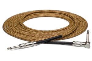 hosa gtr-518 straight to right angle tweed guitar cable, 18 feet