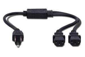 hosa yie-406 dual iec c13 to nema 5-15p power y cable, 1.5 feet