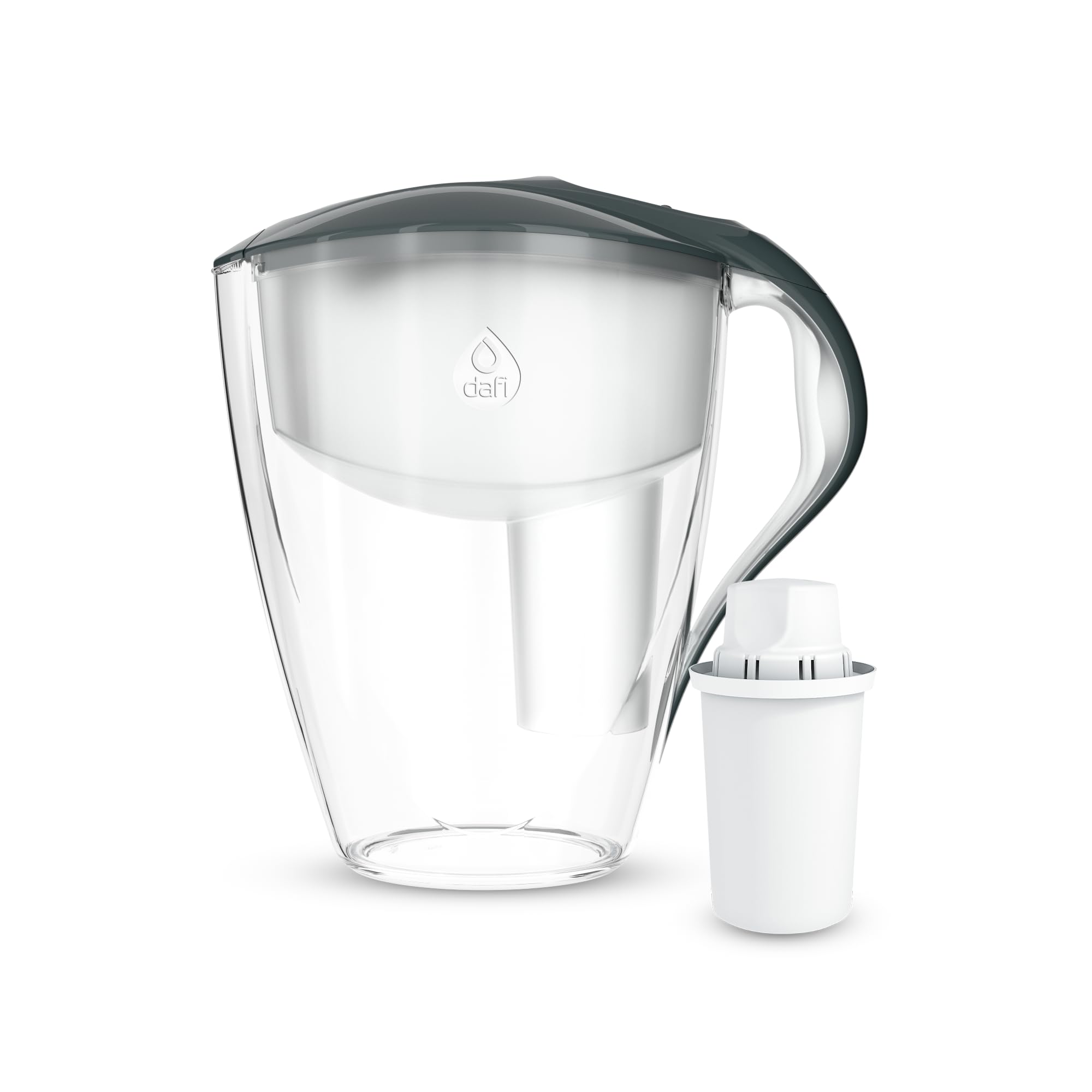 DAFI Water Filter Pitcher with Standard Filter | 64 oz | waterdrip Water Purifier for Drinking Water, Clearly Filter jug, Water purifer | Black LED, BPA-Free | Made in Europe