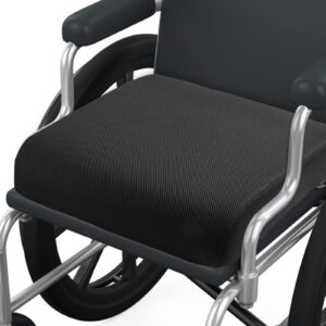 youfi thick memory foam & gel seat cushion, 18"x16"x4" large chair cushion for wheelchair mobility scooters, with non-slip bottom and carry handle (black)