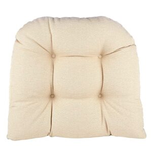 klear vu saturn non slip seat cushion, button tufted sitting pillow with durable fabric cover, ideal for dining, office or rocking chair, 18" x 20" x 3", set of 1, natural