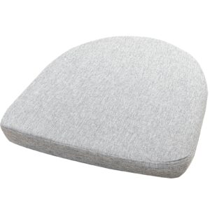 eiury kitchen chair cushion - 17"x16.5" indoor chair pad with ties for dining chairs - non-slip u-shaped rubber back - machine washable seat cover - grey