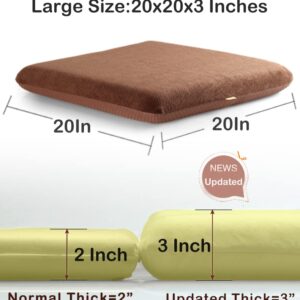 Sigmat Recliner Cushion for Elderly with Memory Foam 20x20x3 Inches Large Square Seat Cushion for Recliner Chair, Floor Pillow, Truck Seat Cushion Camel