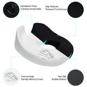 Donut Pillow Chair Seat Cushion for Tailbone Pain Relief, Memory Foam Firm Coccyx Pad Donut Cushion for Long Sitting, Office Chair, Gaming Chair and Car Seat Cushion - Black 15.5 * 17.5 * 5.5in