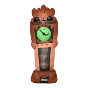 8ft disney haunted mansion animated inflatable monster clock: lights up with led, spinning hands, indoor/outdoor weather-resistant decor with easy setup