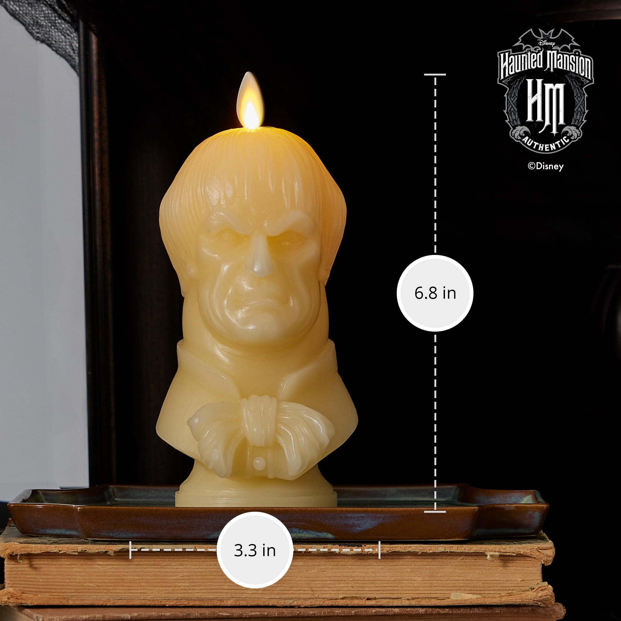 Luminara Disney's The Haunted Mansion Flameless LED Candle Male Staring Statue Figural