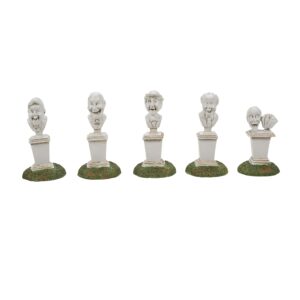 department 56 snow village halloween accessories disneyland the haunted mansion singing busts figurine set, 2.5 inch, multicolor