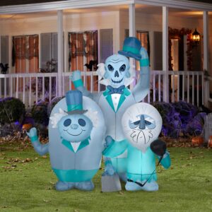 Gemmy Airblown Haunted Mansion Hitchhiking Ghosts Scene Disney, 6 ft Tall, blue