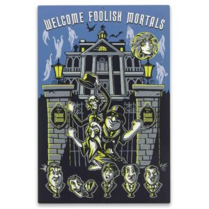 disney haunted mansion welcome foolish mortals metal sign - fun haunted mansion sign for halloween decor