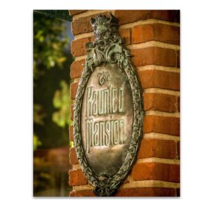 disney haunted mansion plaque - 11x14 unframed art print - great vintage home decor and gift for disney fans under $15