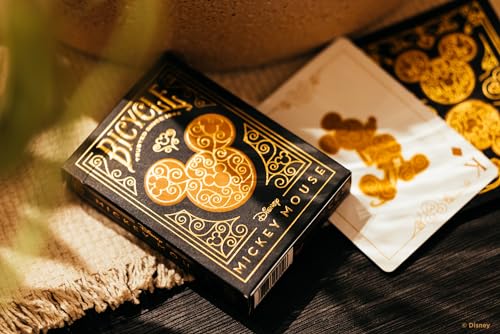 Bicycle Disney Mickey Mouse Inspired Black and Gold Playing Cards