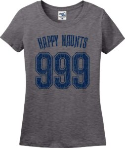 utopia sport happy haunts 999 haunted mansion jersey ladies t-shirt (s-3x) (ladies medium, graphite heather)