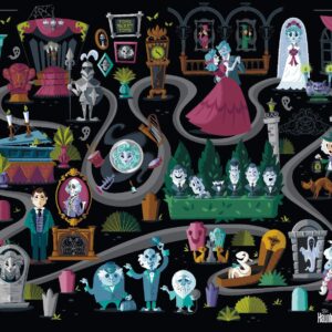 Trends International Disney Haunted Mansion - Map Wall Poster, 22.37" x 34.00", Premium Unframed Version