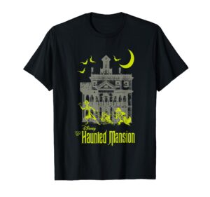 the haunted mansion hitchhiking ghosts silhouettes shot t-shirt