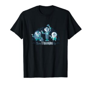 the haunted mansion three thumbs up hitchhiking ghosts t-shirt