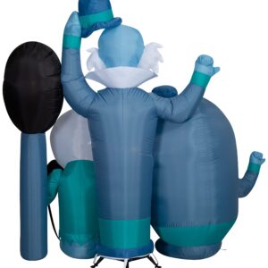 Gemmy Airblown Haunted Mansion Beware of Ghosts Scene Disney, 6 ft Tall, Blue