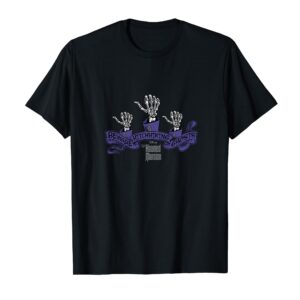 The Haunted Mansion Beware Hitchhiking Ghosts Retro Logo T-Shirt