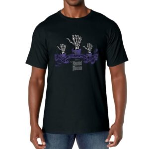 The Haunted Mansion Beware Hitchhiking Ghosts Retro Logo T-Shirt