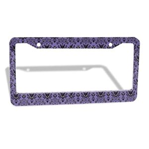 castum aluminum universal license plate frames - haunted mansion, 6 x 12 inch