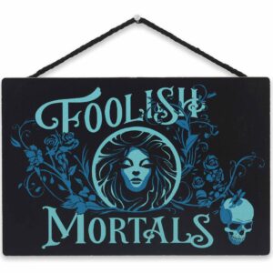 disney haunted mansion foolish mortals hanging wood wall decor - spooky foolish mortals sign for halloween decor