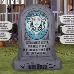 Haunted Mansion 6-ft Inflatable Madame Leota Tombstone Gravestone: Lights Up, Speaks Spooky Phrases, Easy Setup, Indoor/Outdoor Display for Halloween