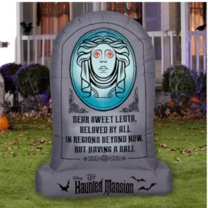 Haunted Mansion 6-ft Inflatable Madame Leota Tombstone Gravestone: Lights Up, Speaks Spooky Phrases, Easy Setup, Indoor/Outdoor Display for Halloween