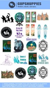 20 pcs value pack haunted waterproof mansion sticker decal vinyl aesthetic suv truck colorful laptop bike bumper car luggage skateboard water bottle guitar windows bumper tumbler