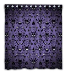 gdcover happy halloween haunted mansion design waterproof shower curtain fabric for home bathroom decor 66x72 inches