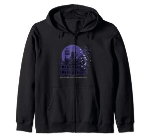 the haunted mansion welcome foolish mortals bats poster zip hoodie