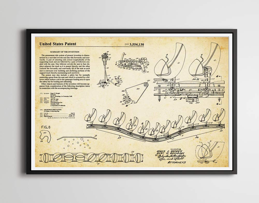 Vintage Omnimover (Haunted Mansion & Spaceship Earth) Patent Art POSTER! (up to 24" x 36") - Disneyland - Disney - Epcot - Theme Parks