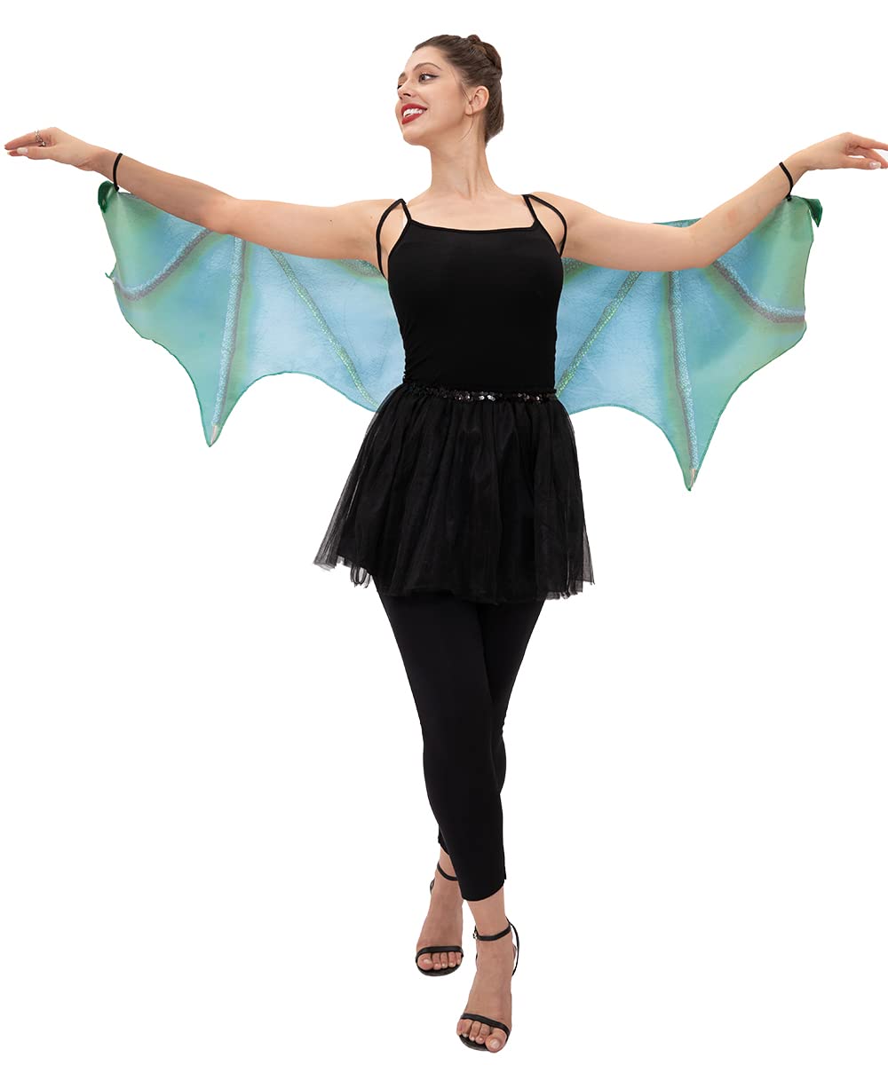 Seasons Halloween Women Dragon Cape Wings,Green or Purple (One Size Fits Most) (Green)