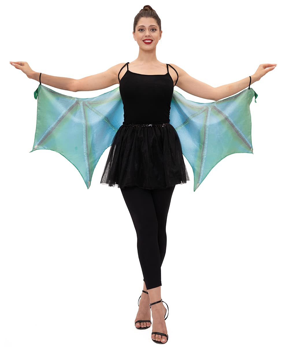 Seasons Halloween Women Dragon Cape Wings,Green or Purple (One Size Fits Most) (Green)