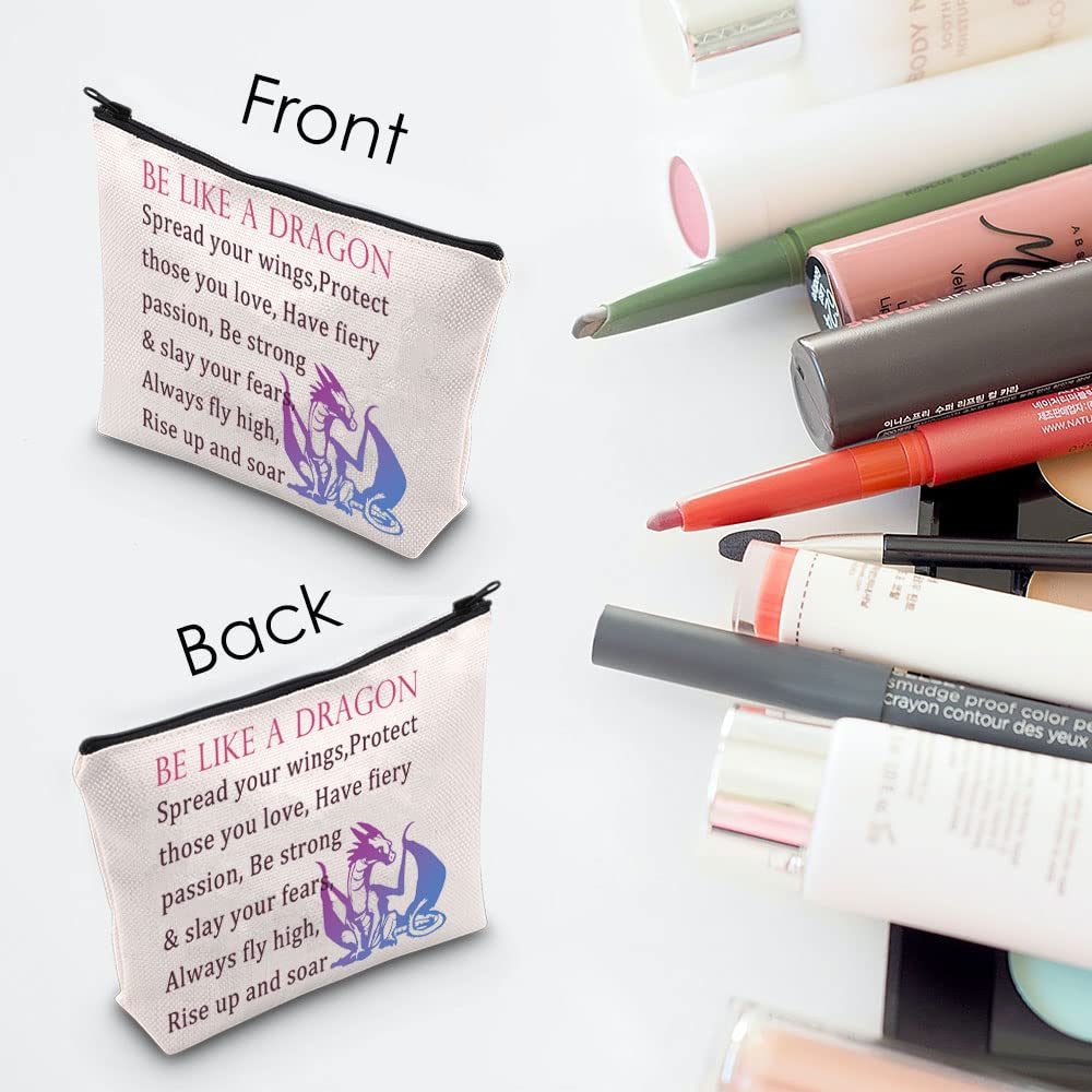 MNIGIU Dragon Cosmetic Makeup Bag Dragon Lover Gift Be Like A Dragon Zipper Pouch Bag (dragon bag)