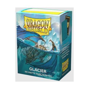 arcane tinmen dragon shield sleeves – matte dual: glacier 100 ct - mtg card are smooth & tough compatible with pokemon, magic the gathering sleeves, flesh blood, and digimon, blue (at-15031)