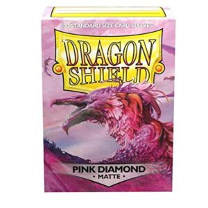 dragon shield matte diamond pink standard size 100 ct card sleeves individual pack