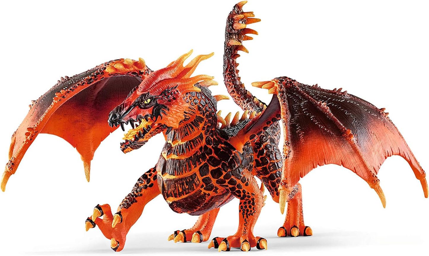 schleich ELDRADOR CREATURES - Lava Dragon, ELDRADOR CREATURES Red Dragon Toy Figurine with Moveable Wings, For Children Ages 7+