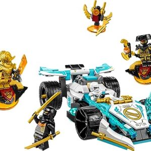 LEGO NINJAGO Zane’s Dragon Power Spinjitzu Race Car 71791 Building Toy Set, Features a Ninja Car, 2 Hover Flyers, Dragon Toy, and 4 Minifigures, Gift for Kids Aged 7+