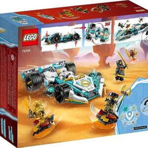 LEGO NINJAGO Zane’s Dragon Power Spinjitzu Race Car 71791 Building Toy Set, Features a Ninja Car, 2 Hover Flyers, Dragon Toy, and 4 Minifigures, Gift for Kids Aged 7+