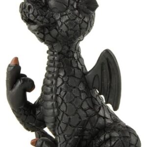 Baby Black Dragon Raising Middle Finger Funny Figurine - Home Décor Art Housewarming Gift, New Home Gift Ideas for Women Men Friends, New Apartment Gift Ideas Decor, Unique Housewarming Gifts