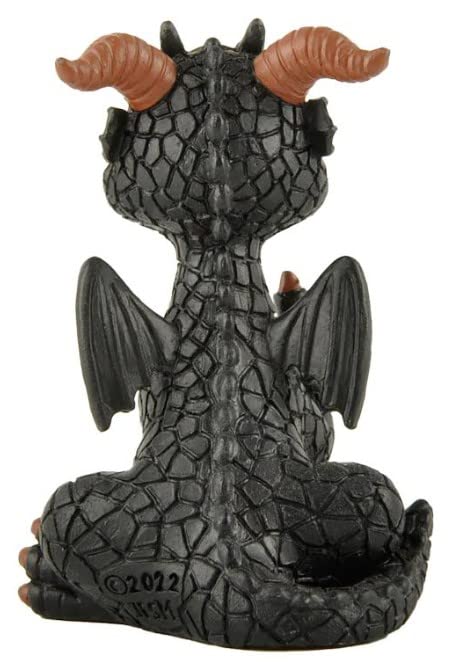 Baby Black Dragon Raising Middle Finger Funny Figurine - Home Décor Art Housewarming Gift, New Home Gift Ideas for Women Men Friends, New Apartment Gift Ideas Decor, Unique Housewarming Gifts