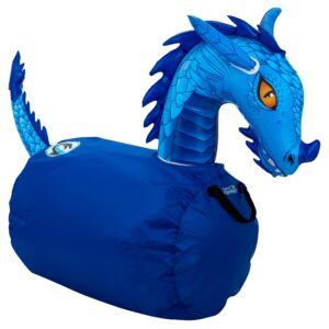 waddle hip hoppers large bouncy hopper inflatable hopping animal bouncer, supports up to 250 pounds, ages 5 and up (blue dragon)