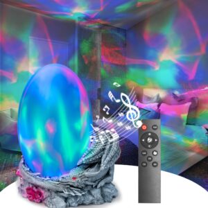 yoyee dragon egg lamp, nebula night light, nice christmas gifts, music speaker and white noise machine. mood ambiance lighting for gaming desk decor. aesthetic dragon decor