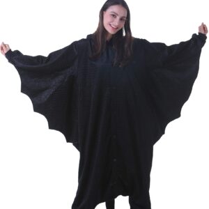 DarkCom Unisex Adult Animal Halloween Costume Cosplay Black Dragon Onesie One Piece Christmas Pajamas Sleepwear X-Large