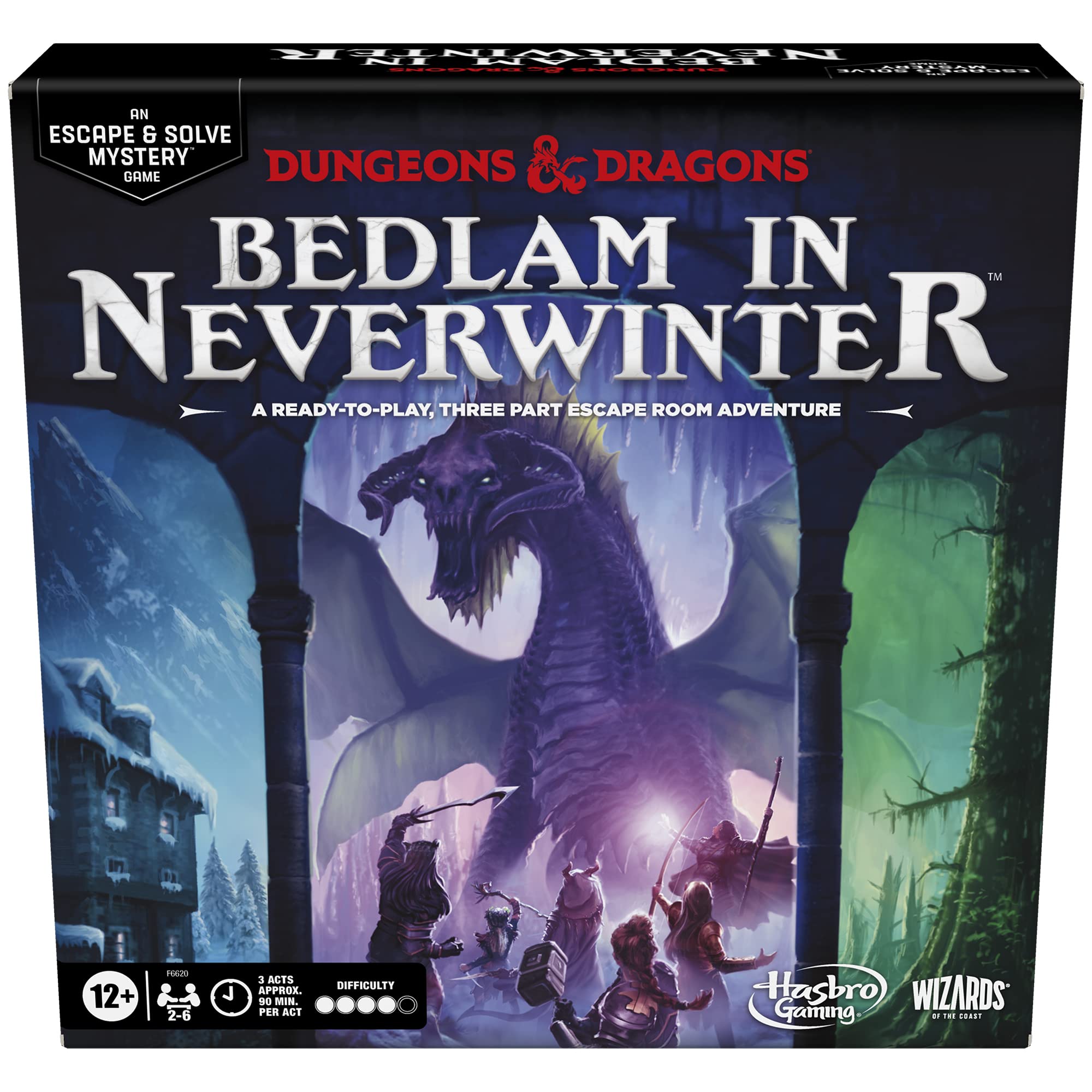 Hasbro Gaming Dungeons & Dragons: Bedlam in Neverwinter Board Game, Escape Room, Cooperative Strategy Games for Ages 12+, 2-6 Players, 3 Acts Approx. 90 Mins Each