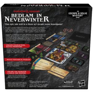 Hasbro Gaming Dungeons & Dragons: Bedlam in Neverwinter Board Game, Escape Room, Cooperative Strategy Games for Ages 12+, 2-6 Players, 3 Acts Approx. 90 Mins Each