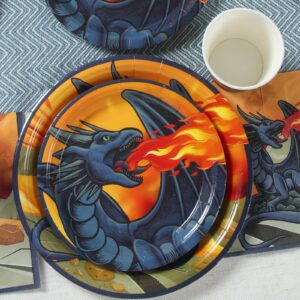 Dragon Party Supplies (Serves 24) Dinner Plates, Dessert Plates, Cups, Napkins. Fantasy Birthday Decorations for Kids, Boys, Girls and More. Dragon Themed Birthday Party Decorations