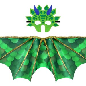 iROLEWIN Dragon-Wings-Costume for Kids and Dinosaur Mask-Girls Boys Halloween Dino Dress Up Cape Birthday Party Favors Gifts