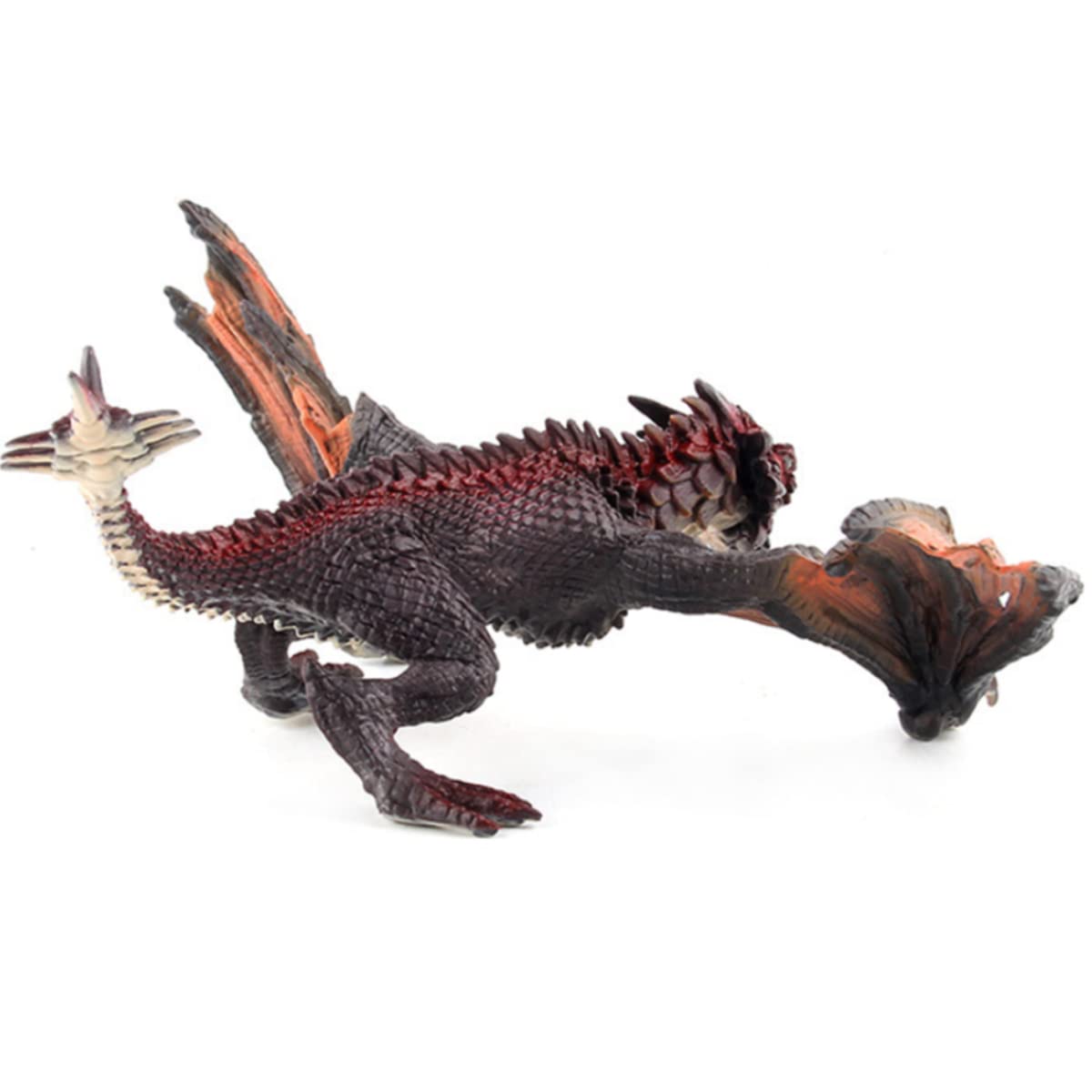 8" Dragon Toy Figure, Realistic Plastic Ancient Mythological Fire Creature Model Decoration Collector Figurine for Kids, Adults