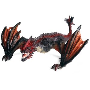 8" dragon toy figure, realistic plastic ancient mythological fire creature model decoration collector figurine for kids, adults