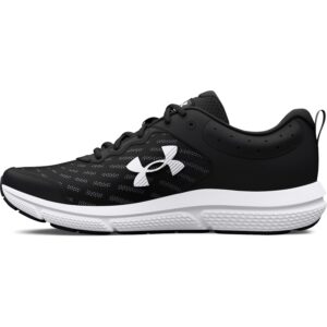 under armour men's charged assert 10, (001) black/black/white, 12, us